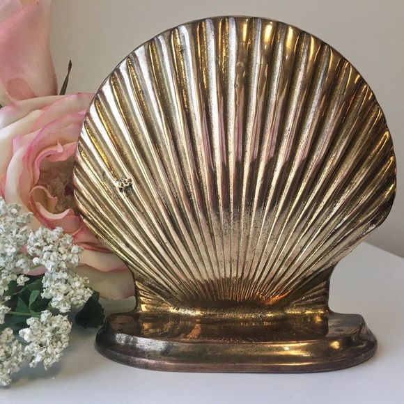Vintage | Accents | Vintage Solid Brassdecorative Clam Scallop Shell ...